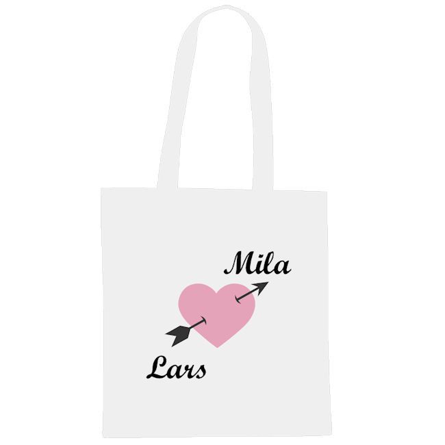 Valentijn tas met namen bedrukt | 14 februari kado