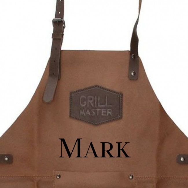 Leren BBQ schort bedrukt met naam